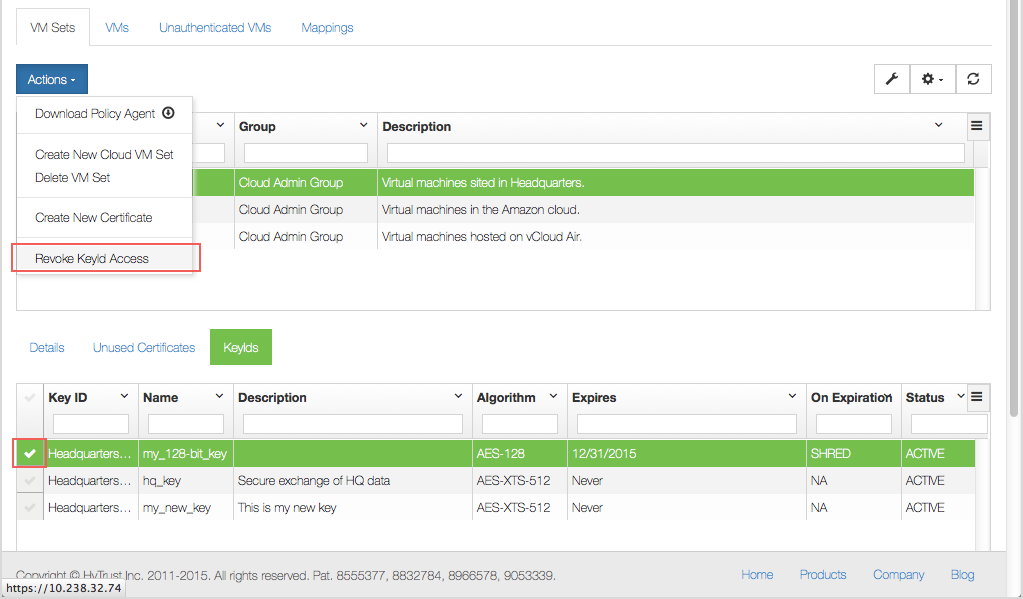 Cloud VM Set Encryption Objects
